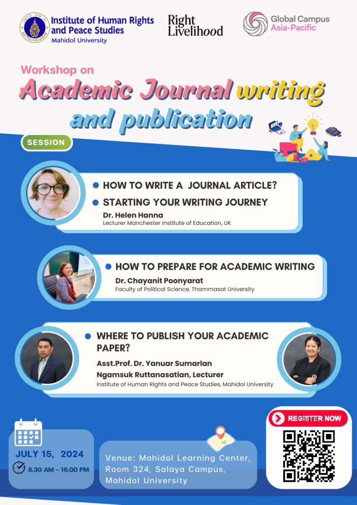 Workshop on Academic Journal writing and publication – Mahidol University